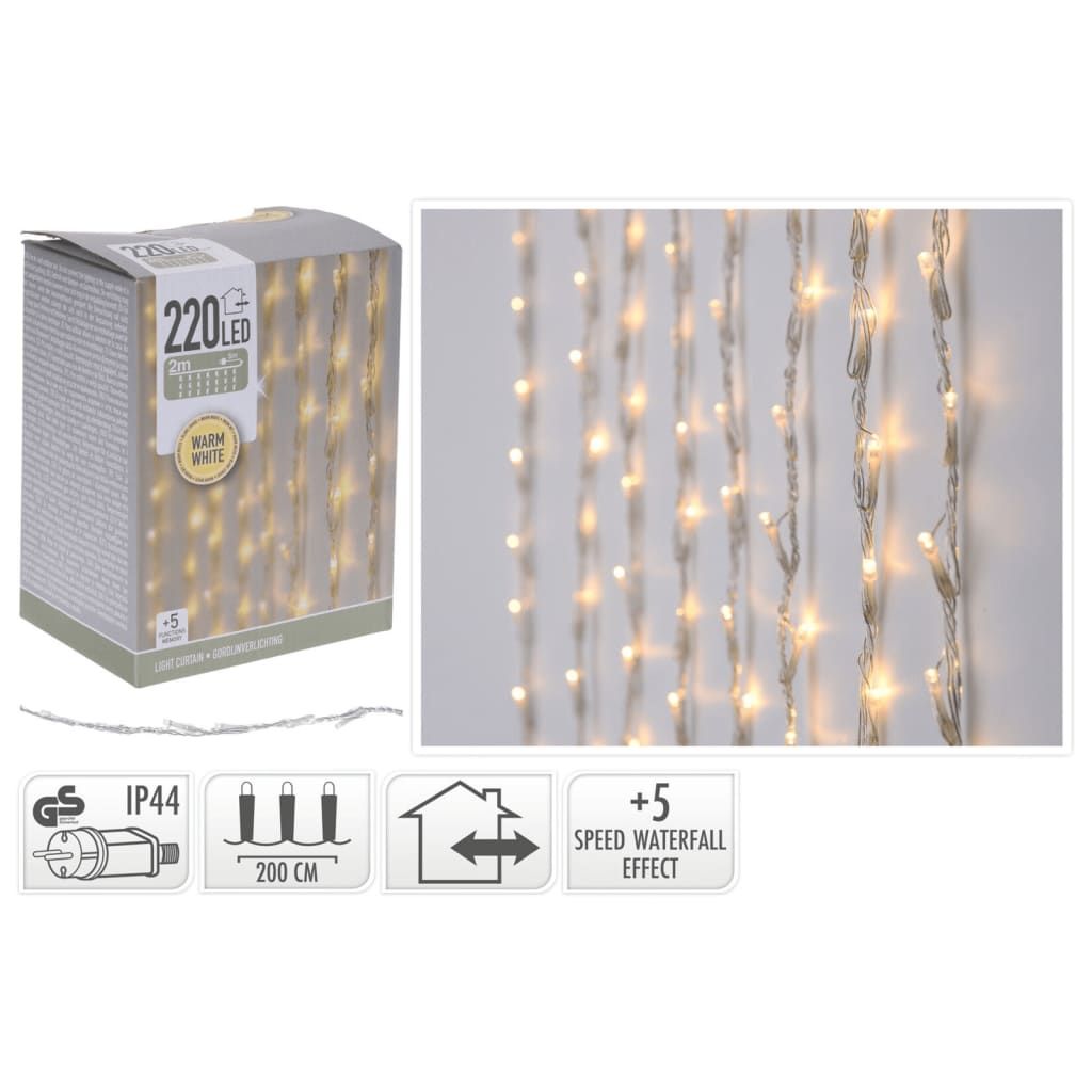 Světelný řetěz VODOPÁD teplá bílá 220 LED / 2 | Kaufland.cz