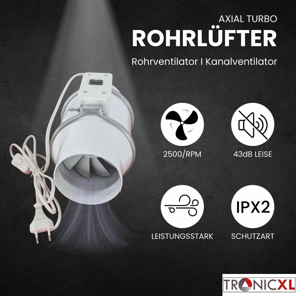100mm Grow Rohrventilator mit Schalter Kabel | Kaufland.de