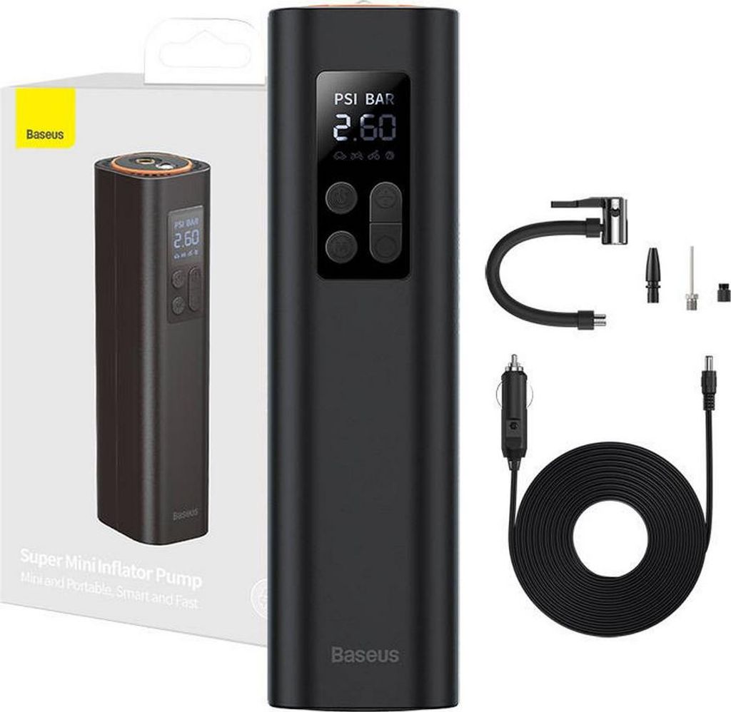 Baseus Super Mini Inflator Pumpe Luftkompressor Schwarz