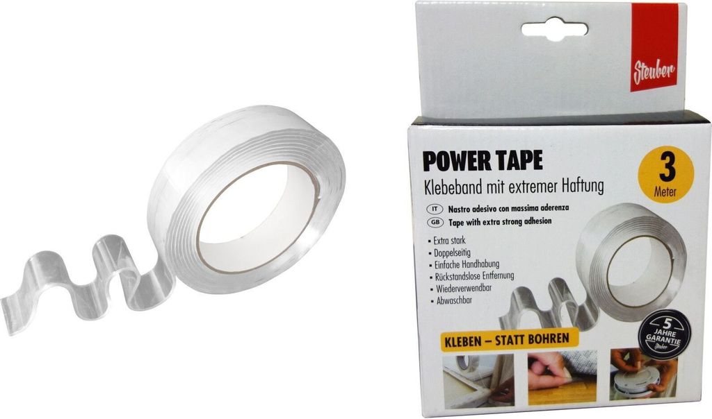 Steuber Power Tape 3m, enorm starkes doppelseitiges