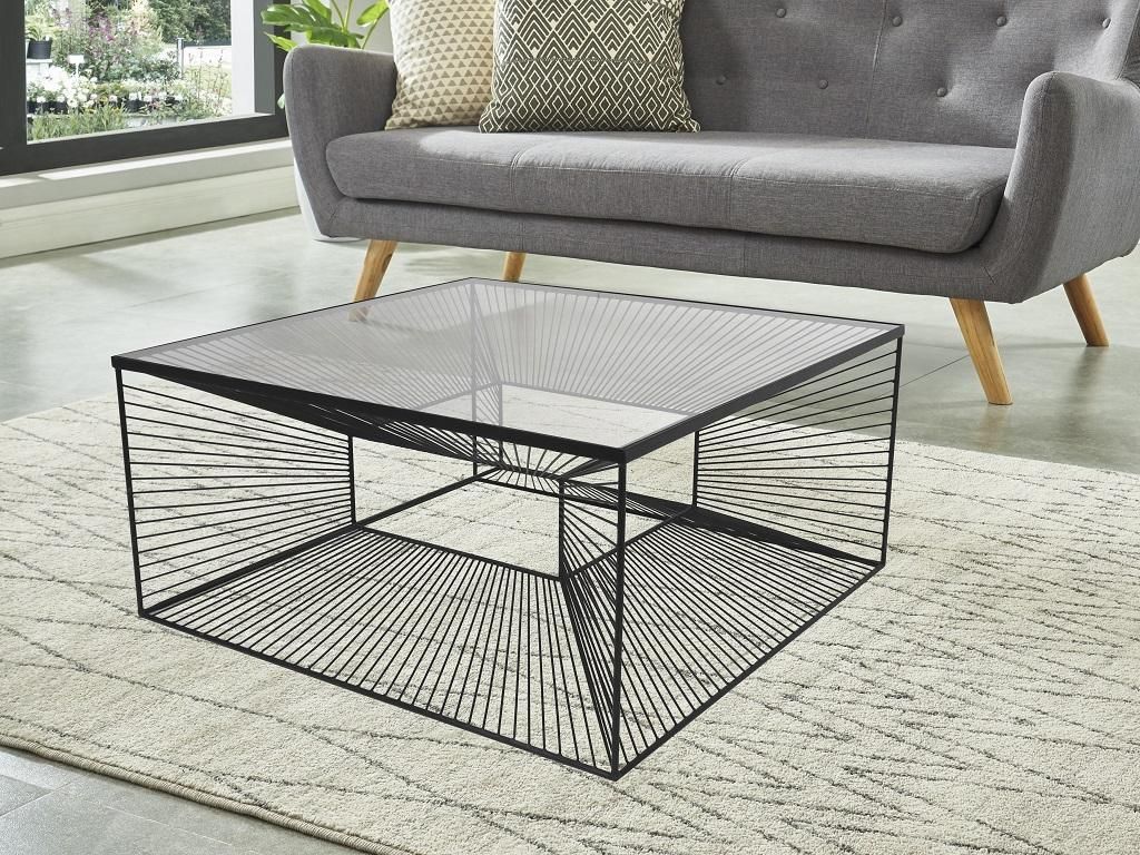 Couchtisch Schwarz Glas Metall