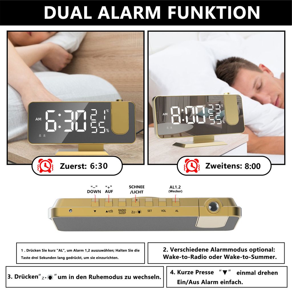 Projektionswecker,Led Digital Wecker mit | Kaufland.de