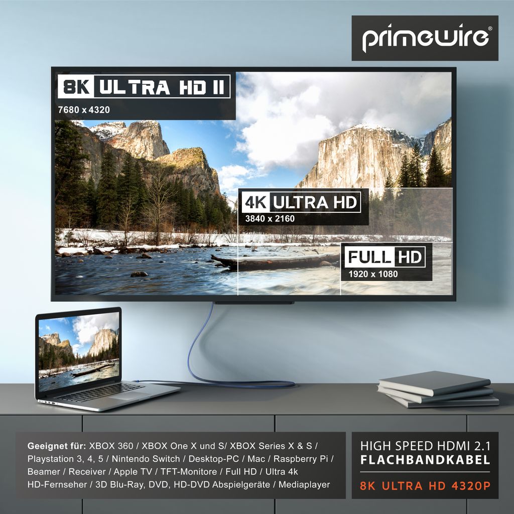 Primewire 8k HDMI kábel 2.1 - Plochý kábel | Kaufland.sk