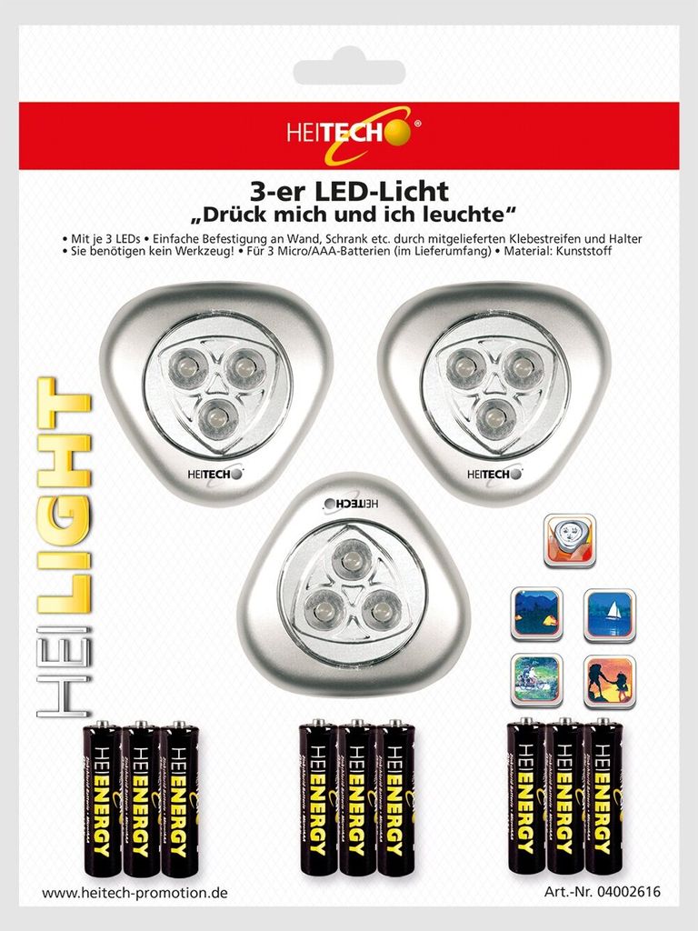 Heitech 04002616 Set de 3 LED 'Presse-moi'