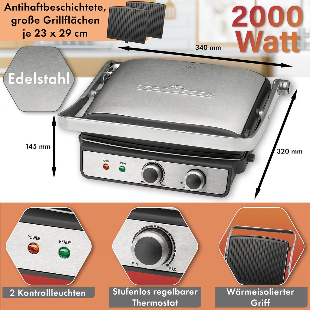 ProfiCook Kontaktgrill für fettfreies Grillen | Kaufland.de