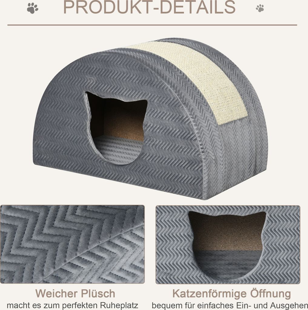 PawHut Cat Den with Scratching Board Cat Bed | Kaufland.cz