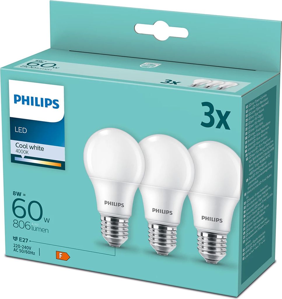 Philips Ledbulb E27 LED Glühbirne 8W (60W Ersatz) 806lm