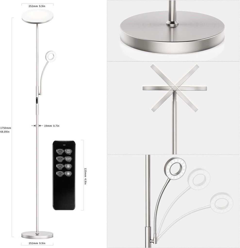 ANTENLICHT 35W Stehlampe LED Dimmbar Silber, | Kaufland.de