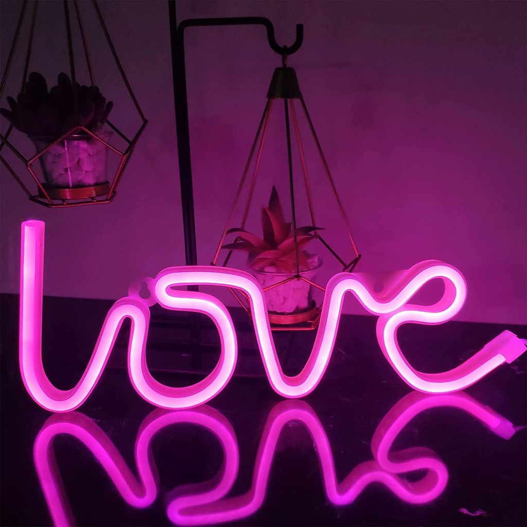 Dekorativní LED neon Love růžový Noční světla | Kaufland.cz