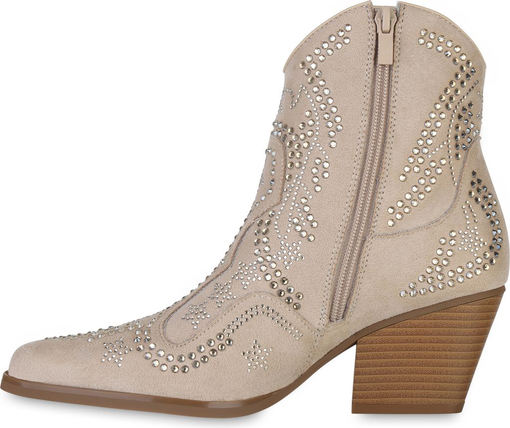 VAN HILL Damen Cowboy Boots Stiefelette Spitz | Kaufland.de