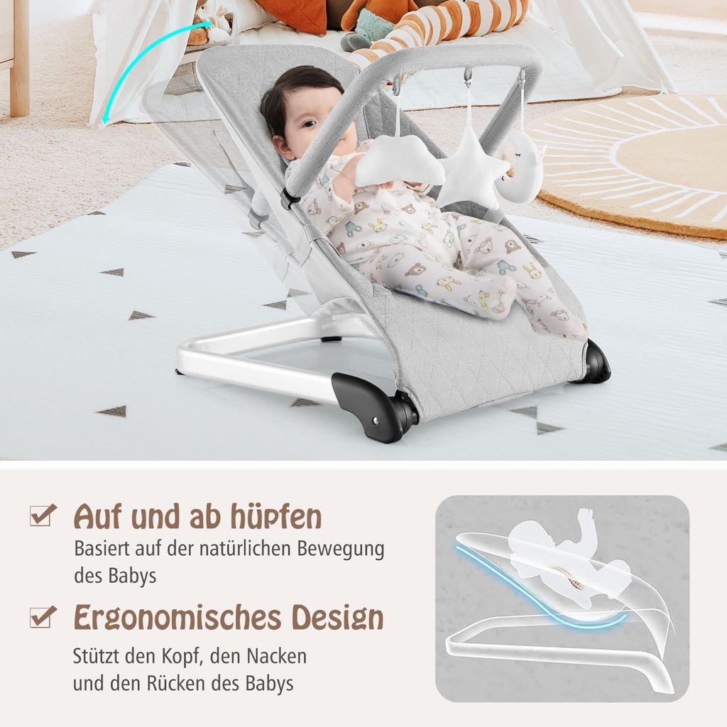 COSTWAY 2 in 1 Babywippe klappbar, Baby Wippe | Kaufland.de