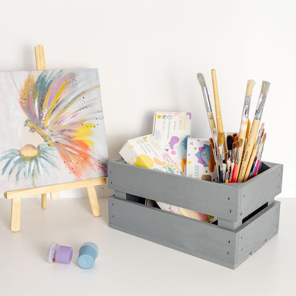 Creative Deco Dřevěná bedna šedá | 30 x 20 x | Kaufland.cz