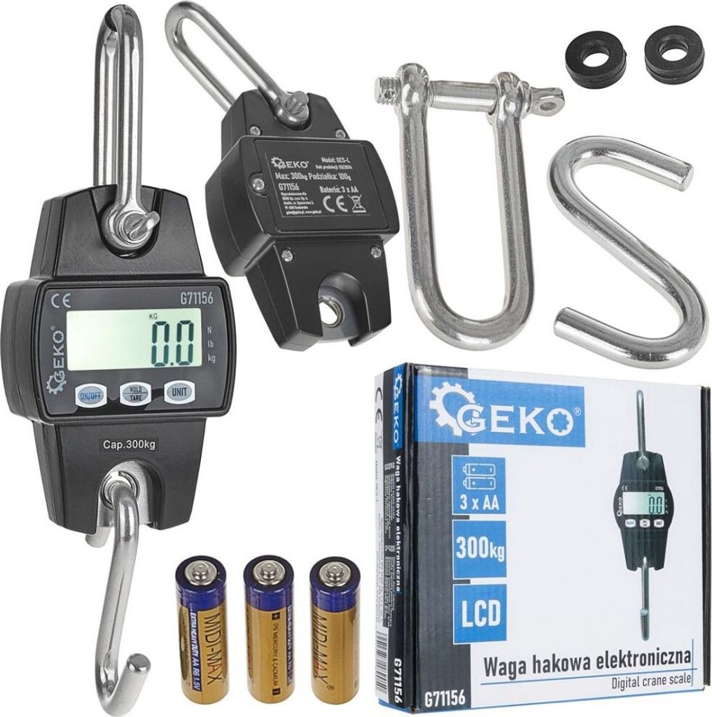 GEKO Závěsná elektronická váha 300 kg G71156 Přesné váhy