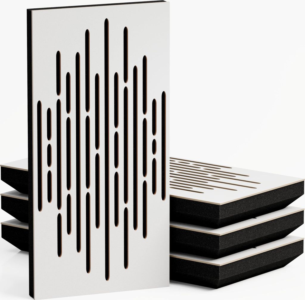 Akustický panel 50x25cm WAVE 33mm Biely