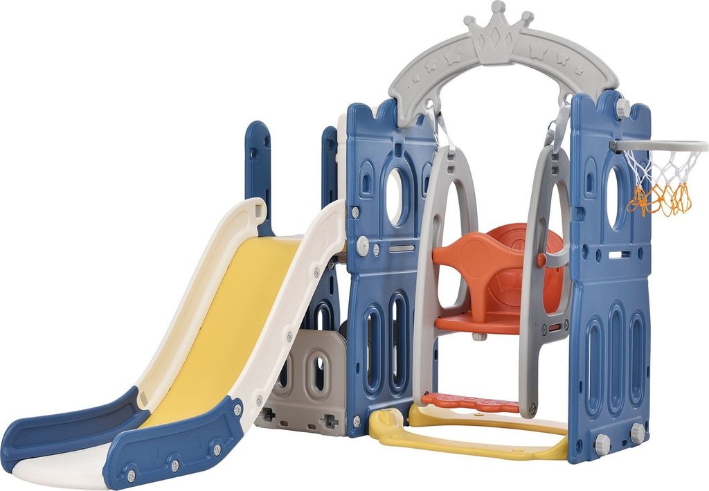 Toboggan pour enfants, 5 en 1, jeu avec panier de basket,