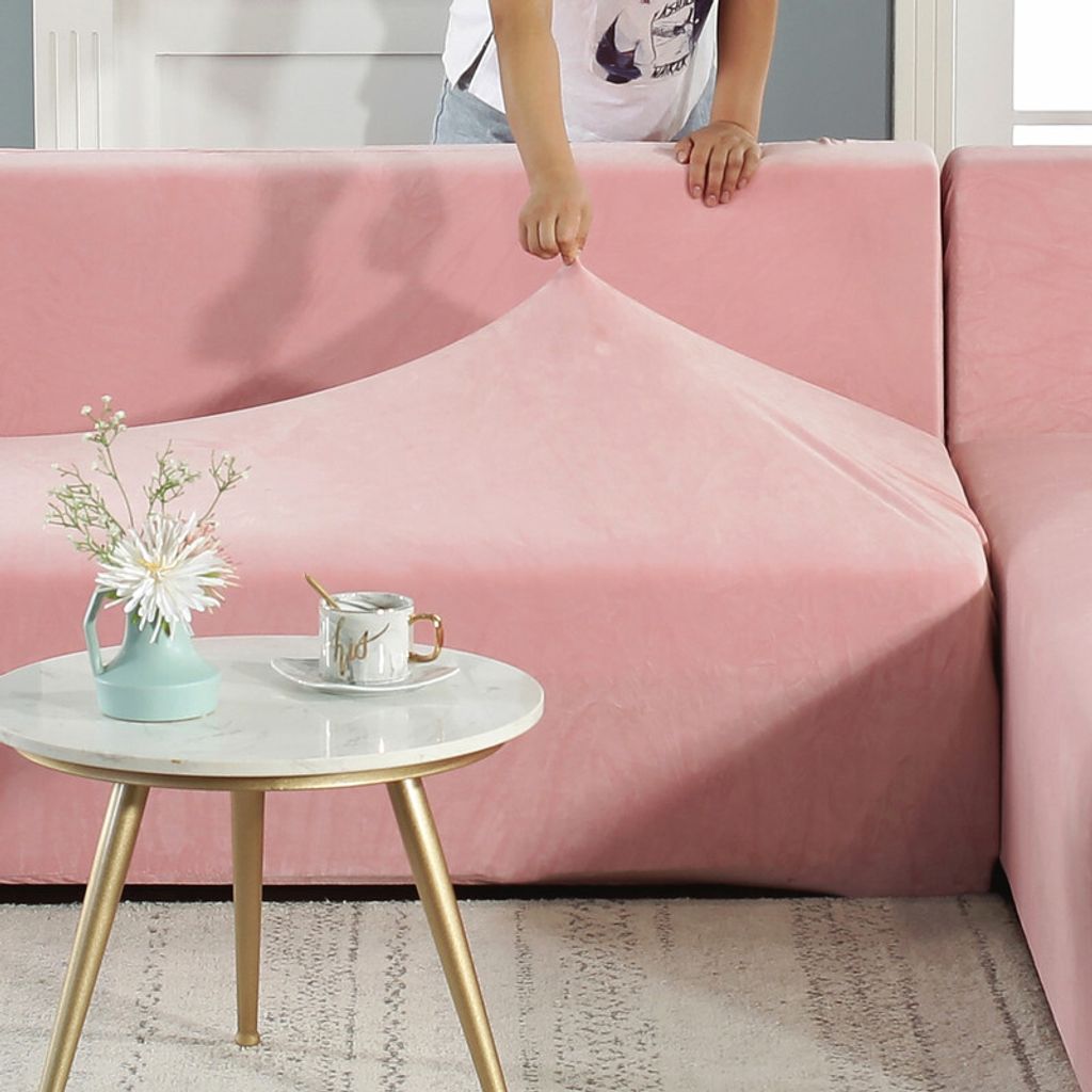 (růžový) rohový potah na pohovku ve tvaru L s | Kaufland.cz