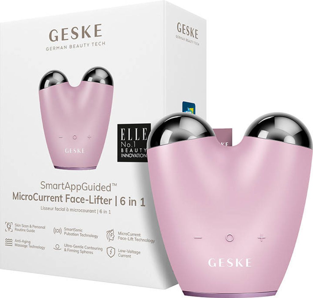 Mikroprúdový lifting tváre Geske 6W1 s aplikáciou (ružový)