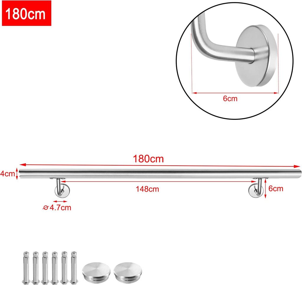ACXIN Edelstahl Handlauf 180cm, Aussen Innen | Kaufland.de