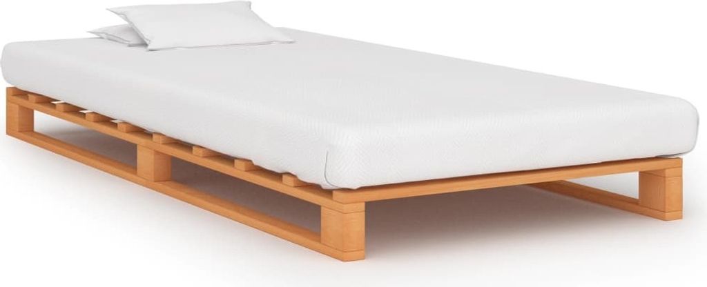 vidaXL Paletová postel Brown Solid Pine | Kaufland.cz