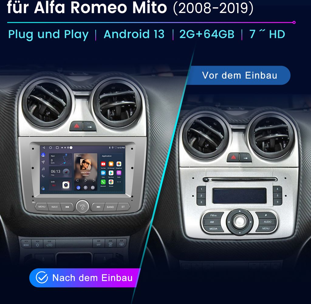 2+64G Carplay Pre Alfa Romeo Mito 2008-2019 | Kaufland.sk