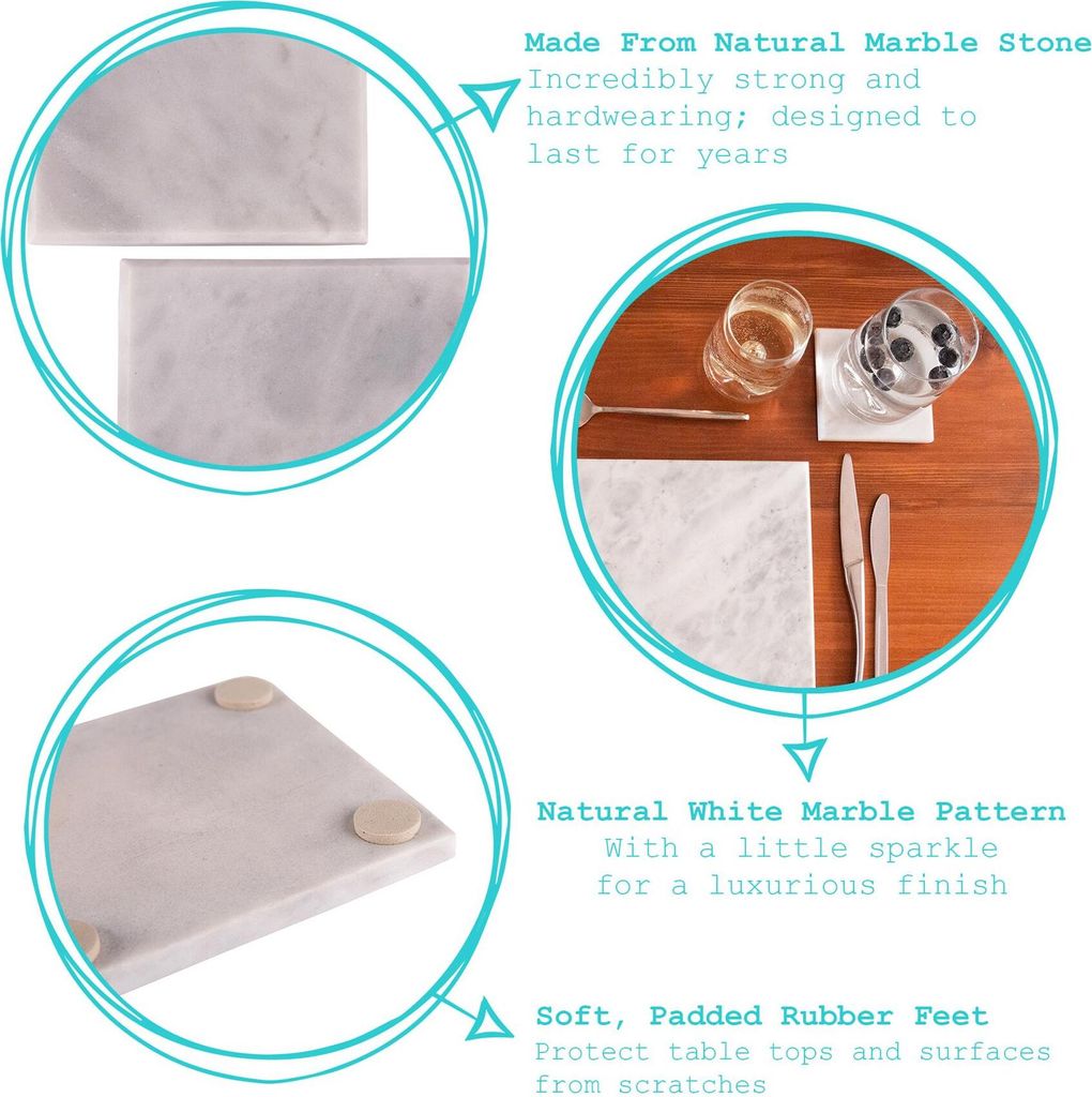 6x Weiß 10cm Marmor Quadratische Untersetzer | Kaufland.de