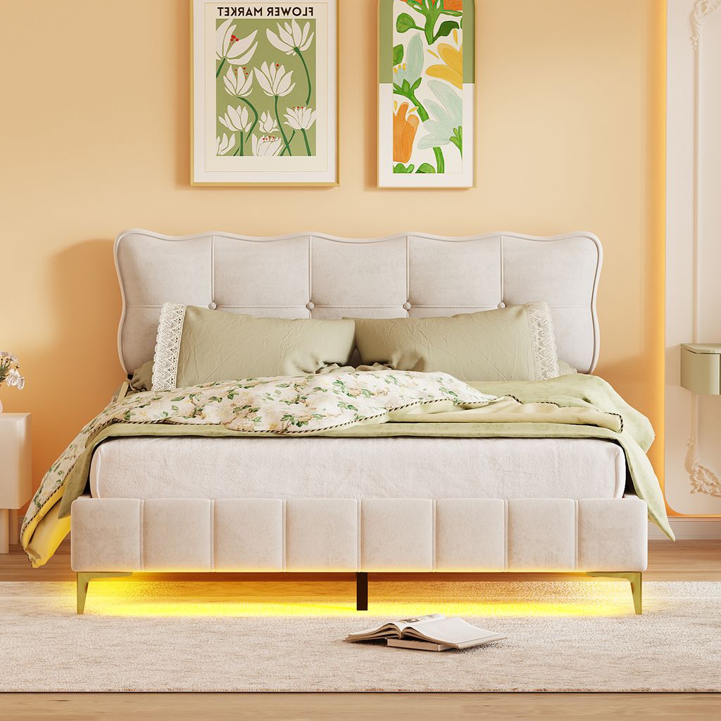 Flieks čalouněná postel 160x200cm s LED | Kaufland.cz