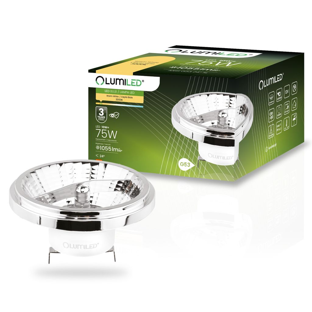 LUMILED LED-Leuchtmittel AR111 G53 Fassung 12V 10W