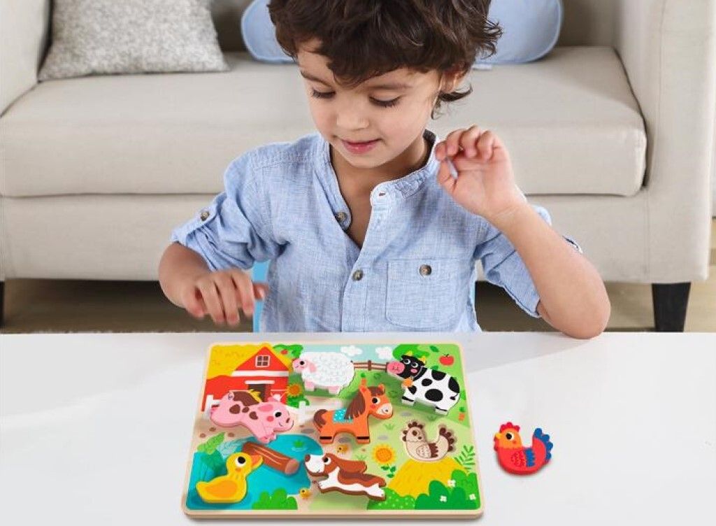 Tooky Toy Montessori drevené puzzle Zvieratá | Kaufland.sk