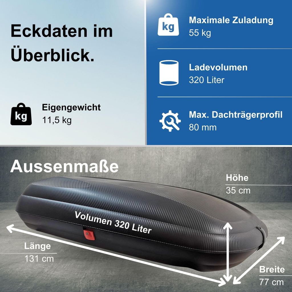 Dachbox Auto VDP-BA320 - Dachkoffer für Auto | Kaufland.de