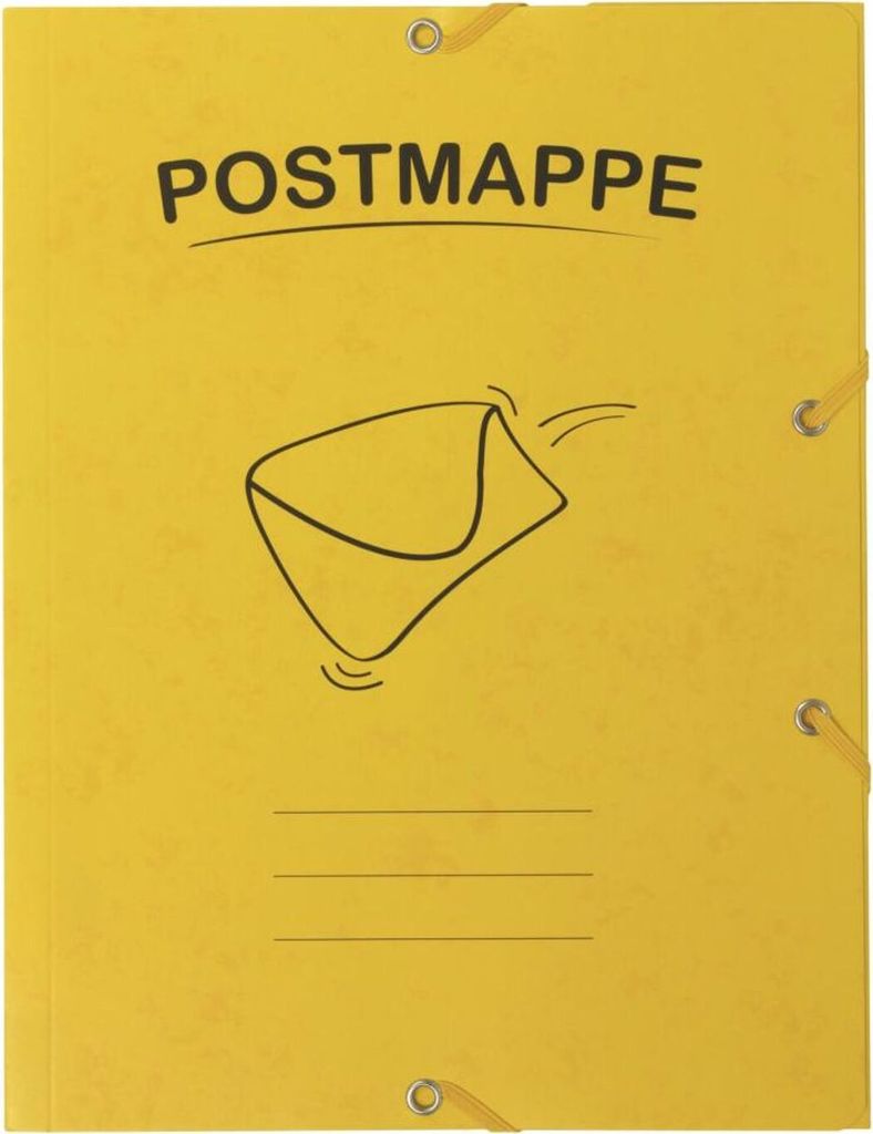 Postmappe A4 gelb Karton mit Gummizug Sammelmappen