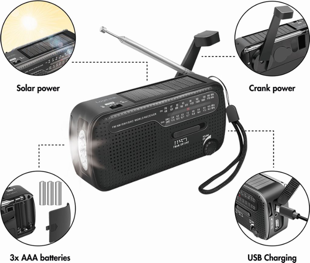 LogiLink Dynamo-Handkurbel-Radio | Kaufland.cz