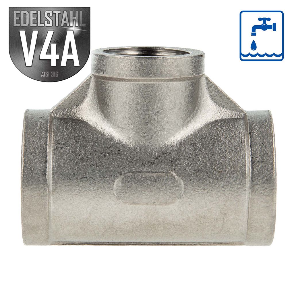 tecuro T-Stück 90° reduziert Edelstahl V4A | Kaufland.de