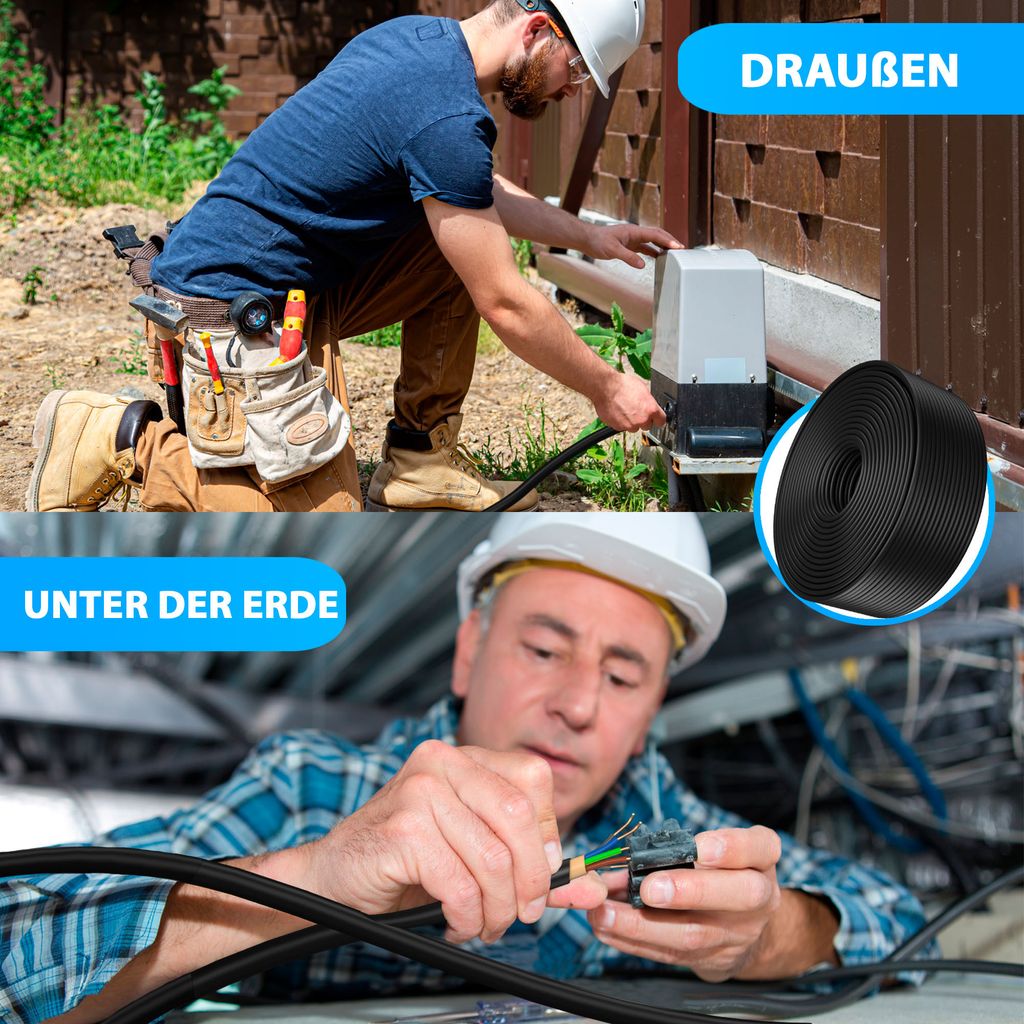 Erdkabel Starkstromkabel 15 m NYY-J 5x2,5 mm² | Kaufland.de