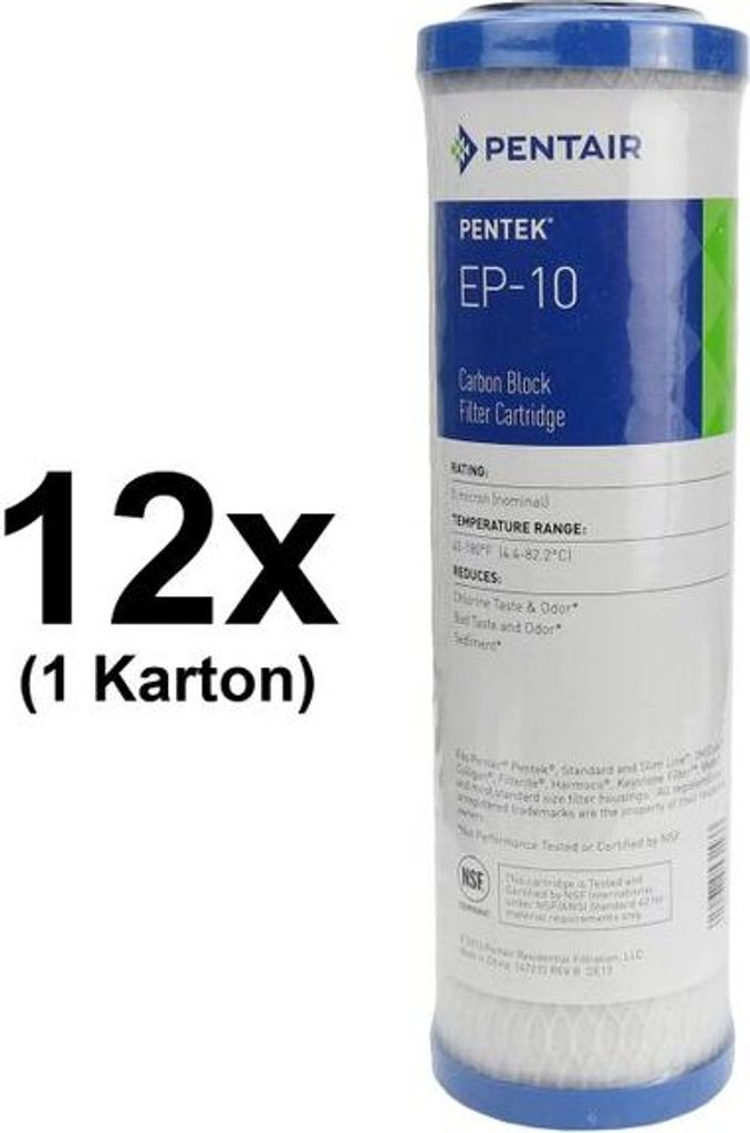 12x Pentair / Pentek EP-10 Carbon Block Filter Cartridge