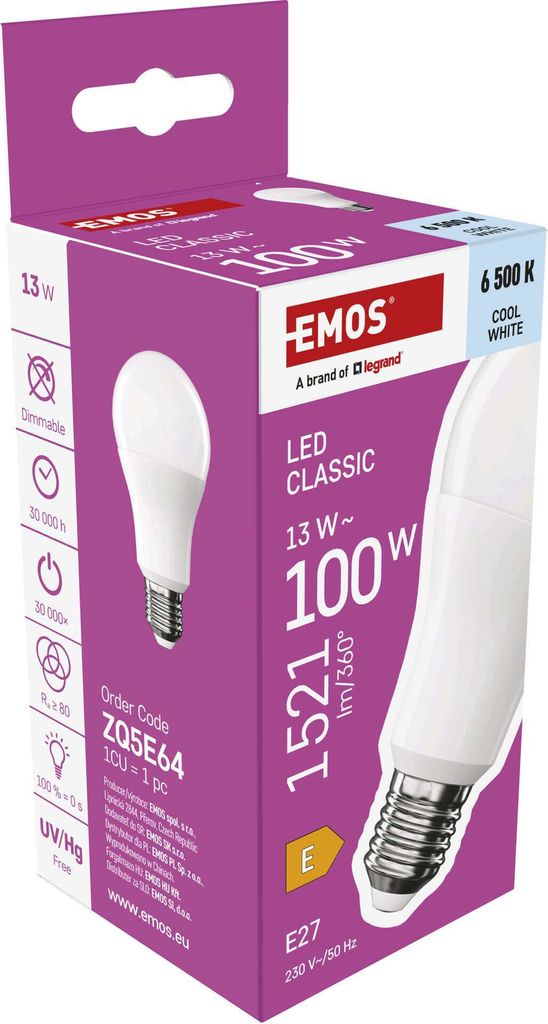EMOS LED žárovka Classic A60 / E27 / 13 W | Kaufland.cz