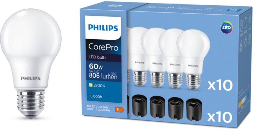 Philips CorePro LEDbulb ND, Ledlampe, 8-60W, A60, E2