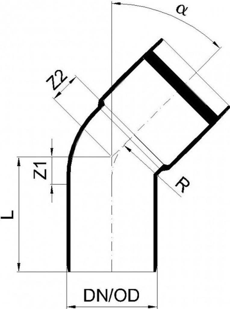 PoloPlast POLO KAL XS Bogen DN 50, 45 Grad | Kaufland.de