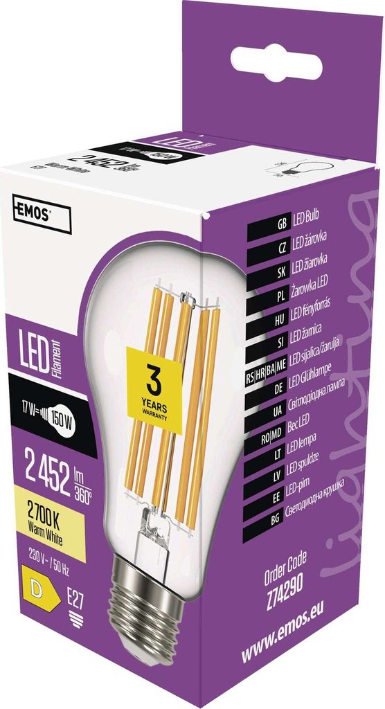 EMOS LED žiarovka Retro 17W E27 Z74290 LED | Kaufland.sk
