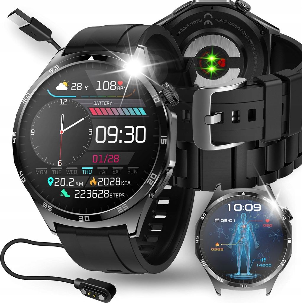 Smartwatch Męski Zegarek Pomiar Glukozy Ekg | Kaufland.pl