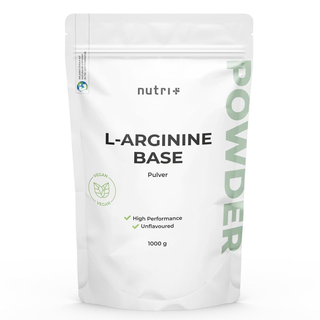 nutri+ L-Arginin Base Pulver 1 kg - reines Arginine Pulver