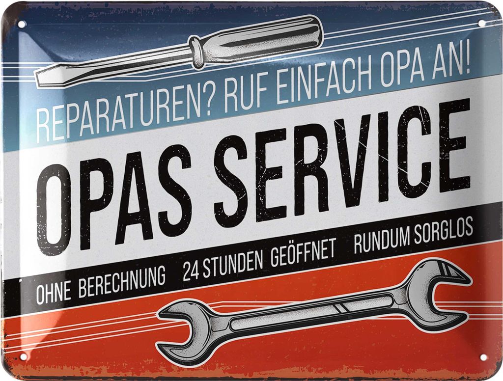 LANOLU retro Blechschild OPAS SERVICE, Schild | Kaufland.de