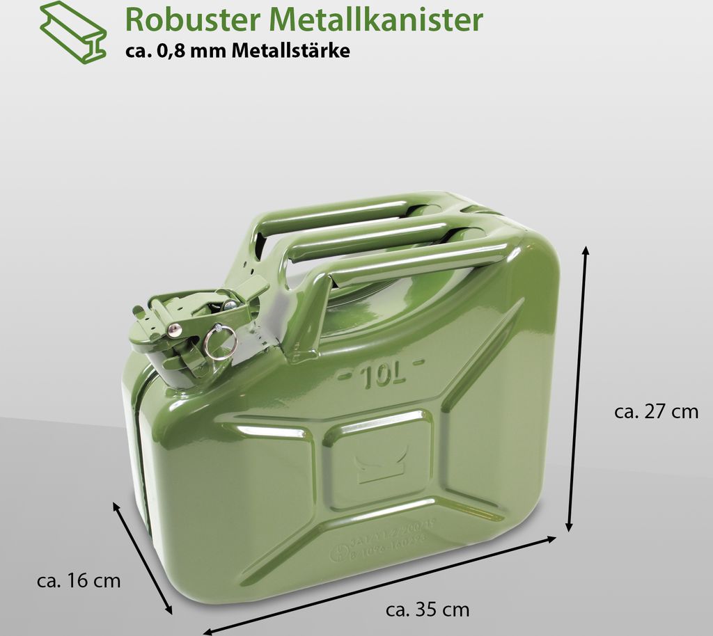 Benzinkanister Metall 10 Liter