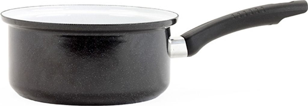 Emaillierter Kochtopf mit Griff STANDARD schwarz 16cm, 1,4l