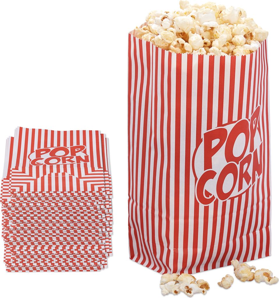 sáčky na popcorn relaxdays retro sada 100 ks | Kaufland.cz