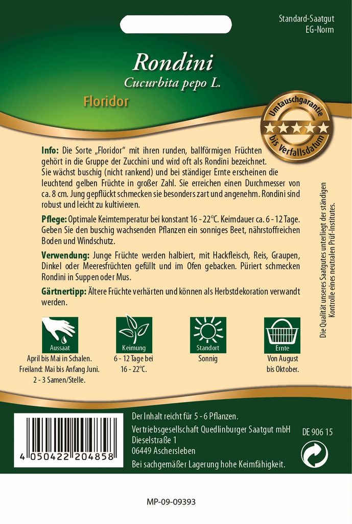 Zucchini Rondini Floridor F1-Hybride | | Kaufland.de