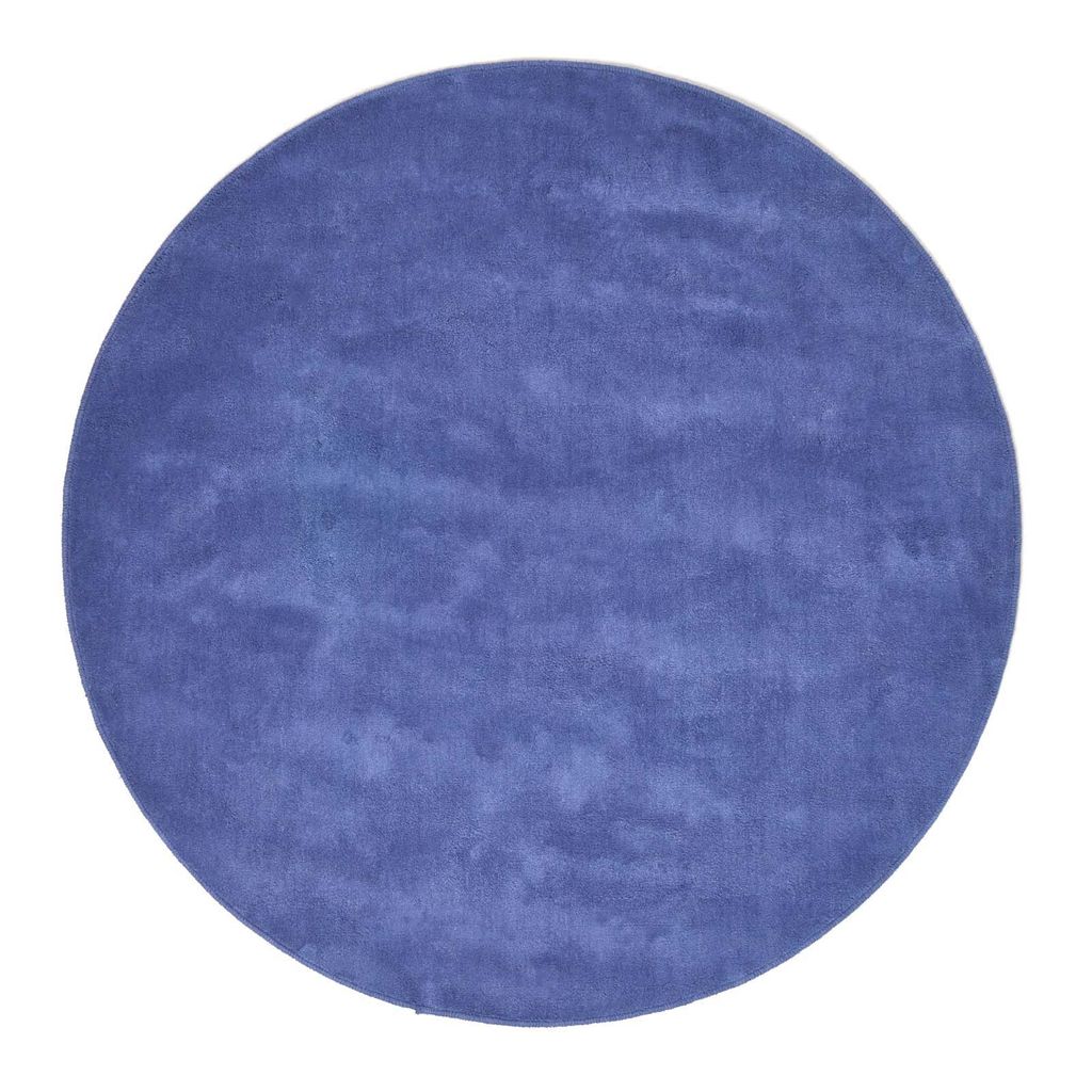 HOMESCAPES Blauer Kurzflor-Teppich aus 100% | Kaufland.de