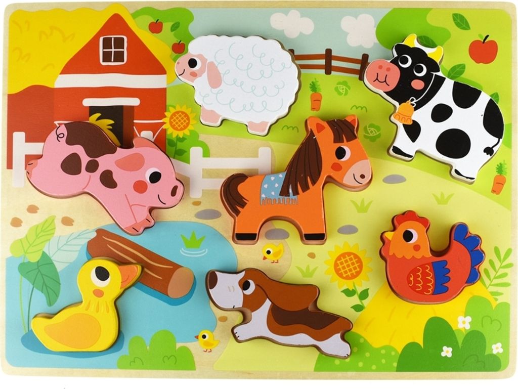 Tooky Toy Montessori drevené puzzle Zvieratá | Kaufland.sk