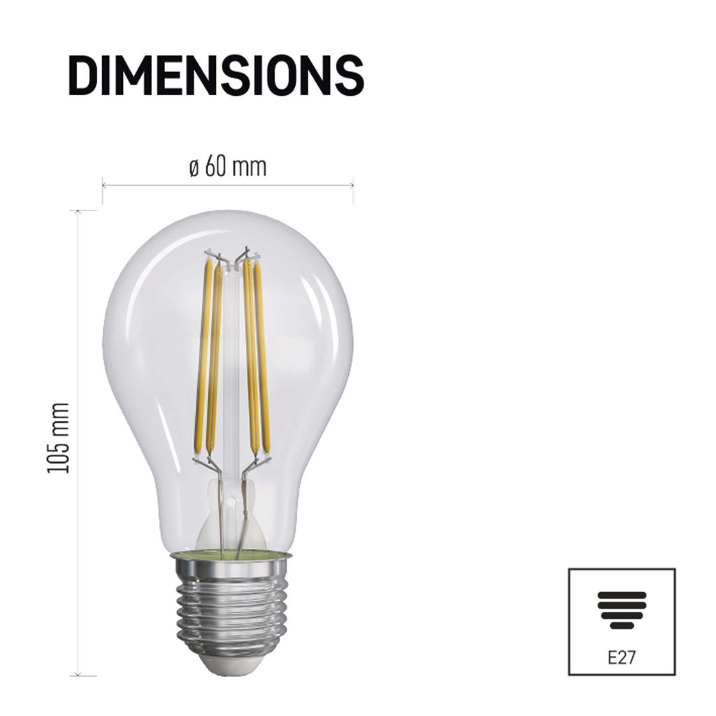 EMOS LED žárovka Filament A60 / E27 / 5 W (75 | Kaufland.cz