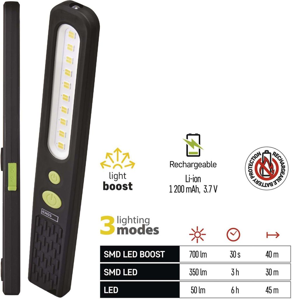 EMOS SMD LED + LED nabíjecí svítilna, 700 lm, | Kaufland.cz