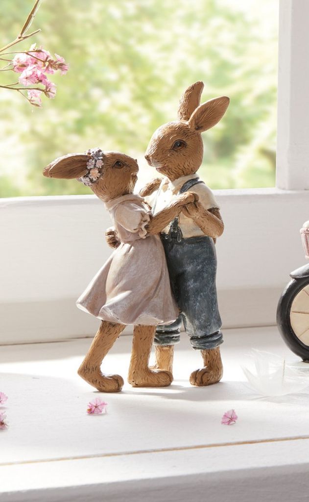 Hasenpaar "Tanzstunde" Osterdeko, Osterhasen, | Kaufland.de
